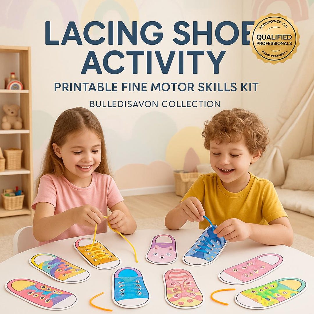 Lacing Shoe Activity – Printable Fine Motor Skills Kit for Kids ...