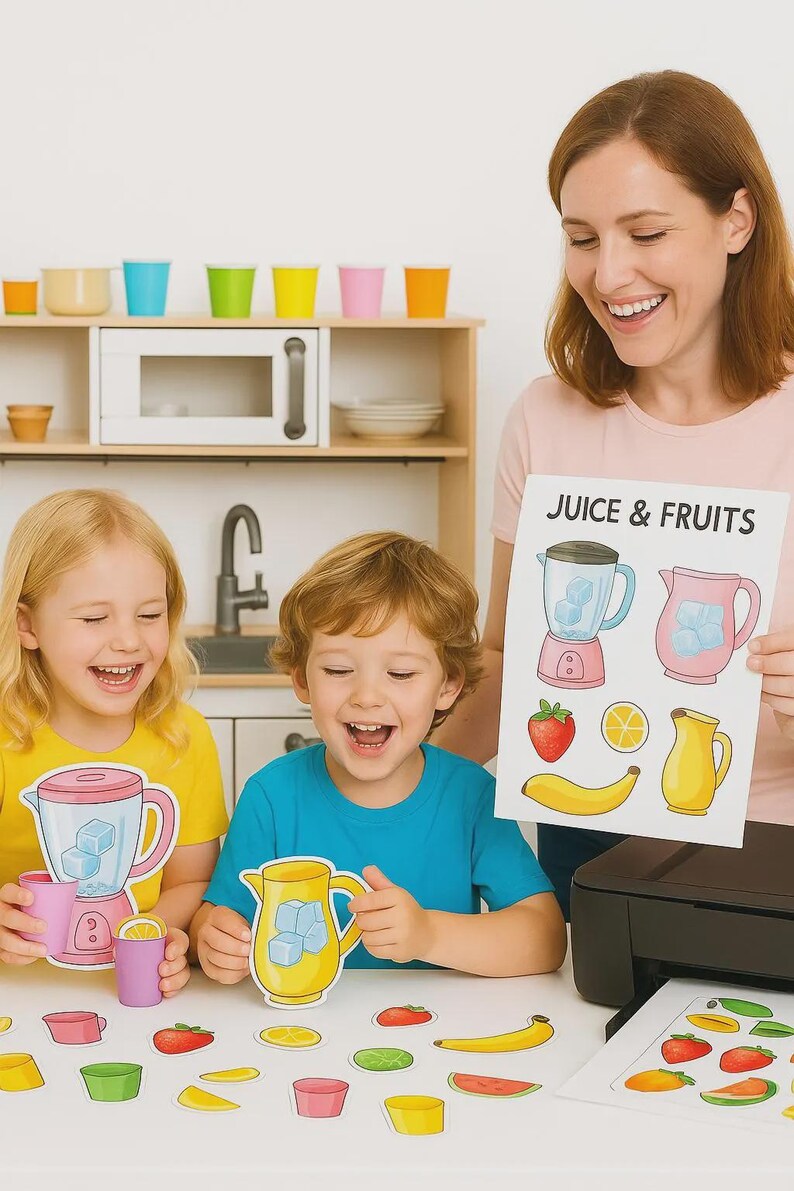 Juice Time! Printable Activity Kit: Cut, Match & Blend Fun - Etsy