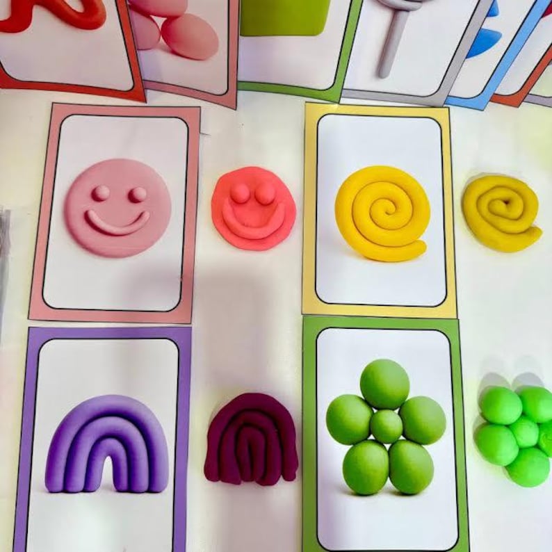 Playdough Shape Matching Cards: Fine Motor Activity Mats (PDF) - Etsy
