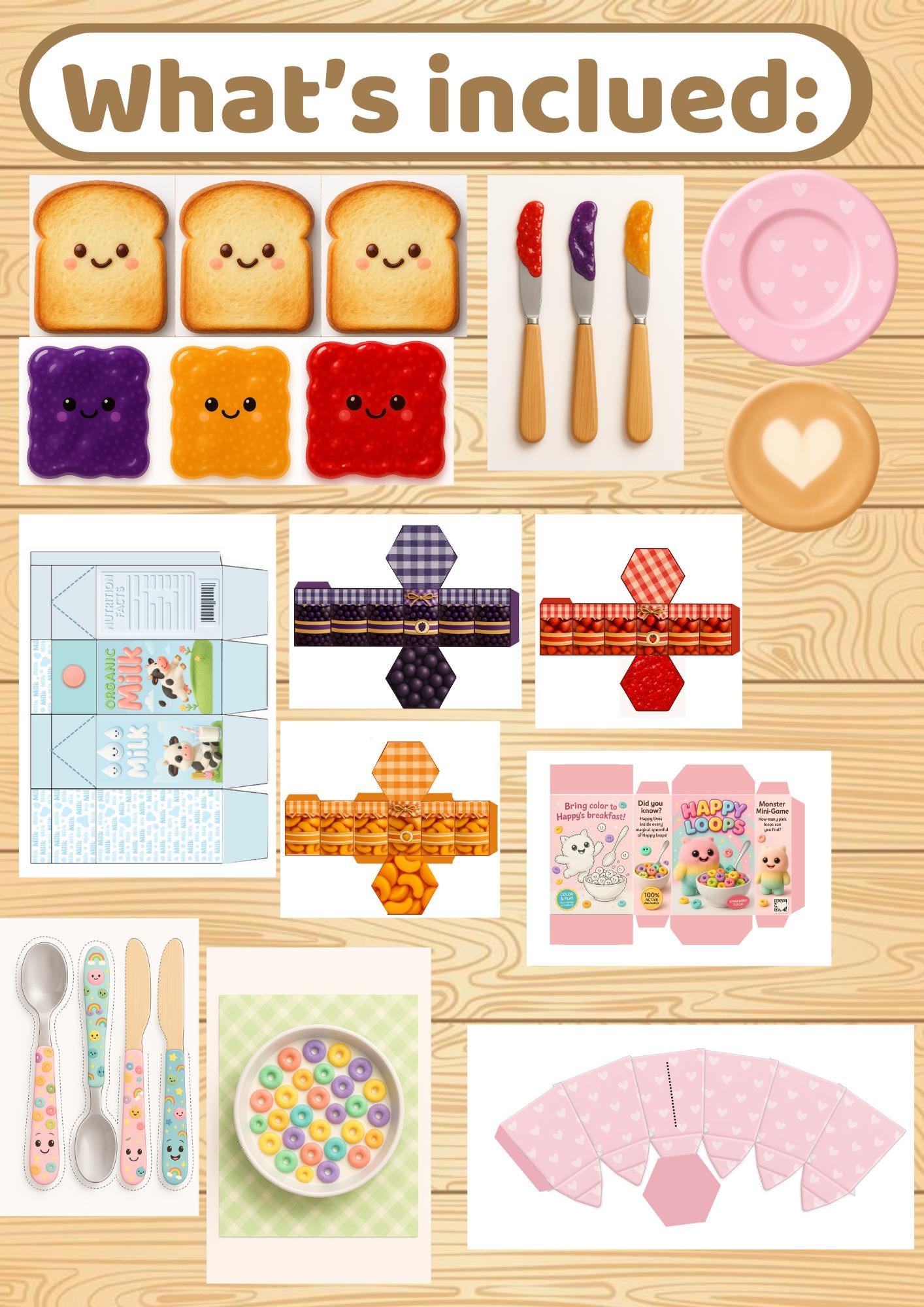 Pretend Breakfast Play Kit – Printable Paper Food Activity PDF for Kids ...