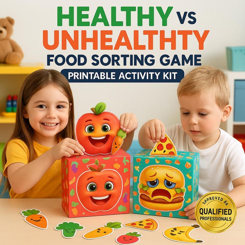 Healthy Vs Unhealthy Food Sorting Game: Printable Nutrition Activity ...
