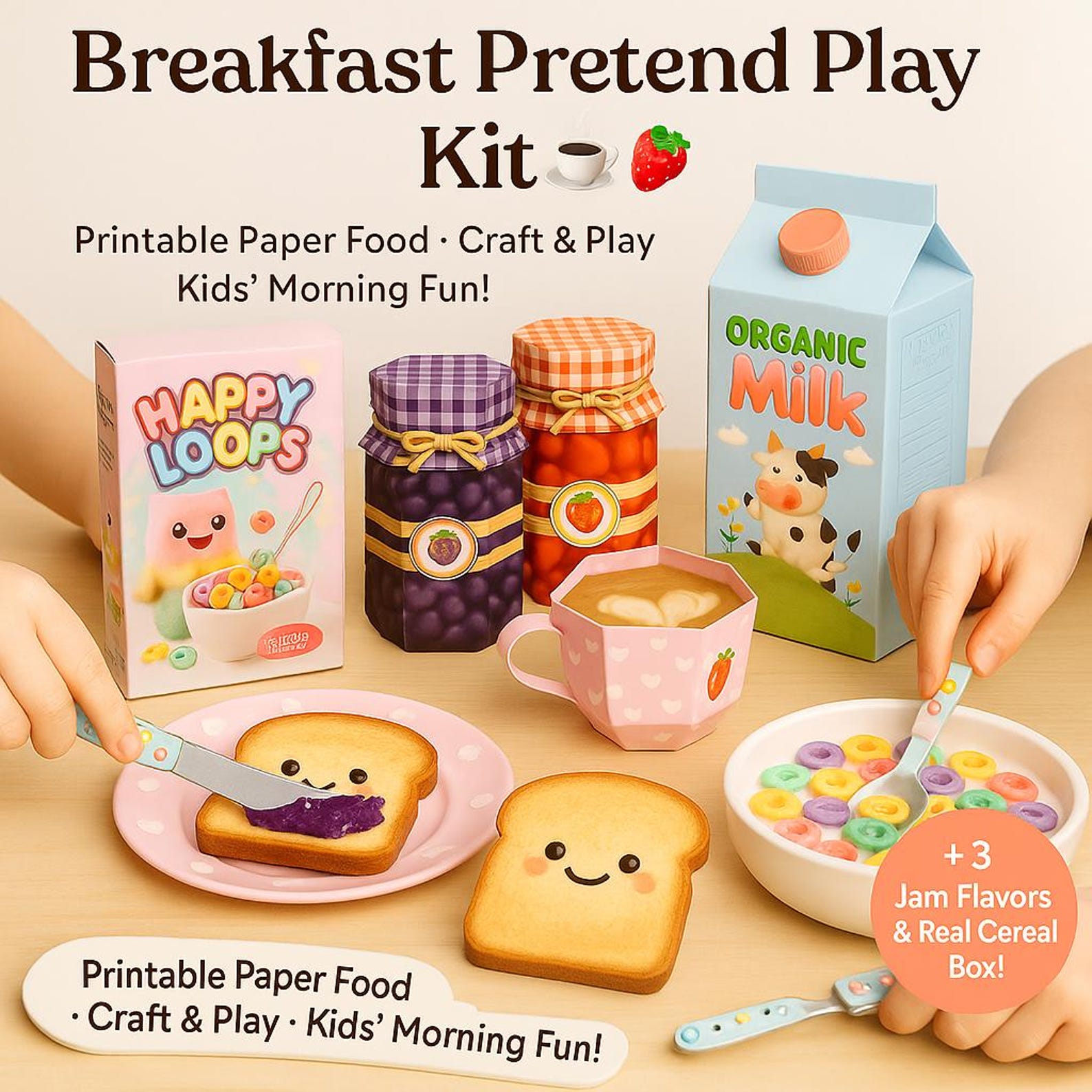 Pretend Breakfast Play Kit – Printable Paper Food Activity PDF for Kids ...