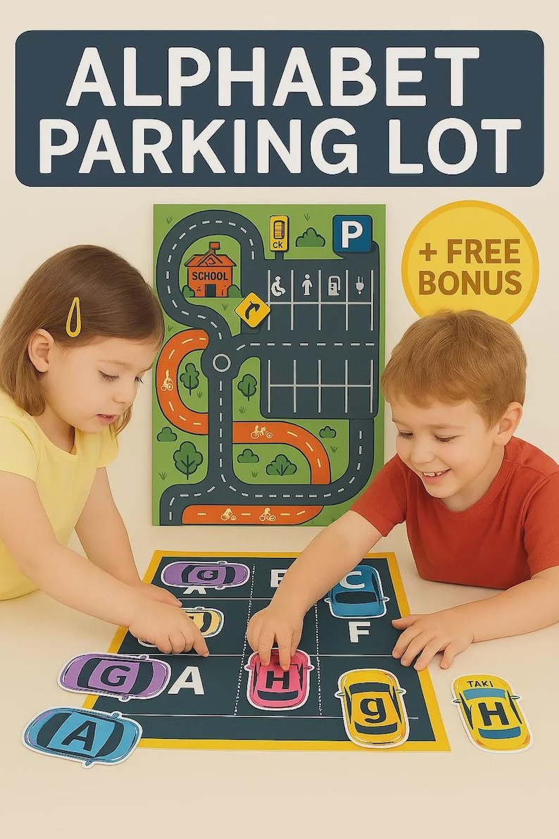 Alphabet Parking Lot Game: ABC Matching, Preschool Learning (PDF ...