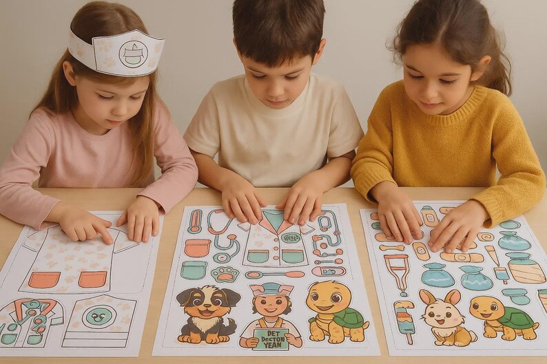 Printable Pet Vet Pretend Play Kit: Costume, Paper Dog & Medical Tools ...