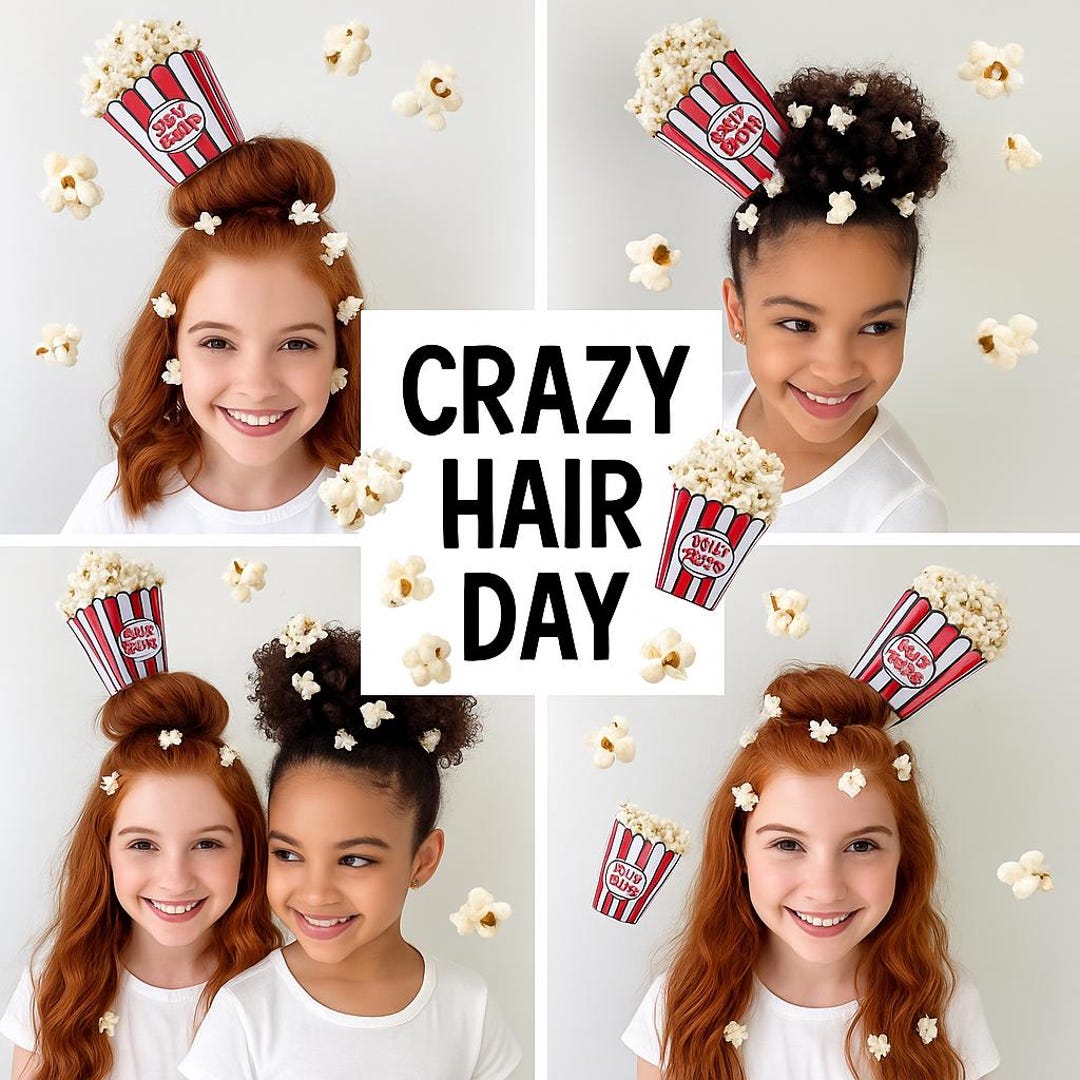 Popcorn Hair Day Printable – DIY Costume Prop (PDF Download) - Etsy UK