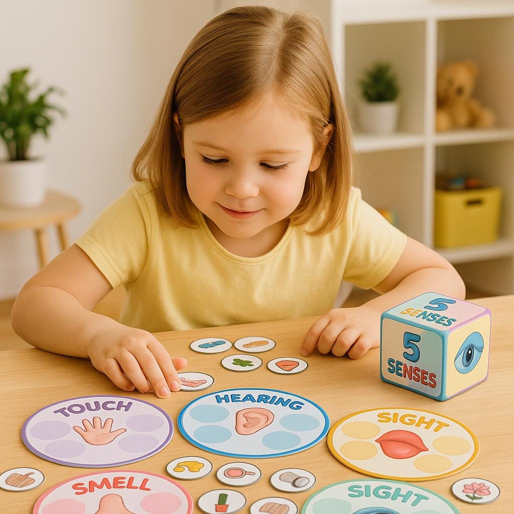 5 Senses Montessori Game: Sensory Sorting Activity (PDF) - Etsy