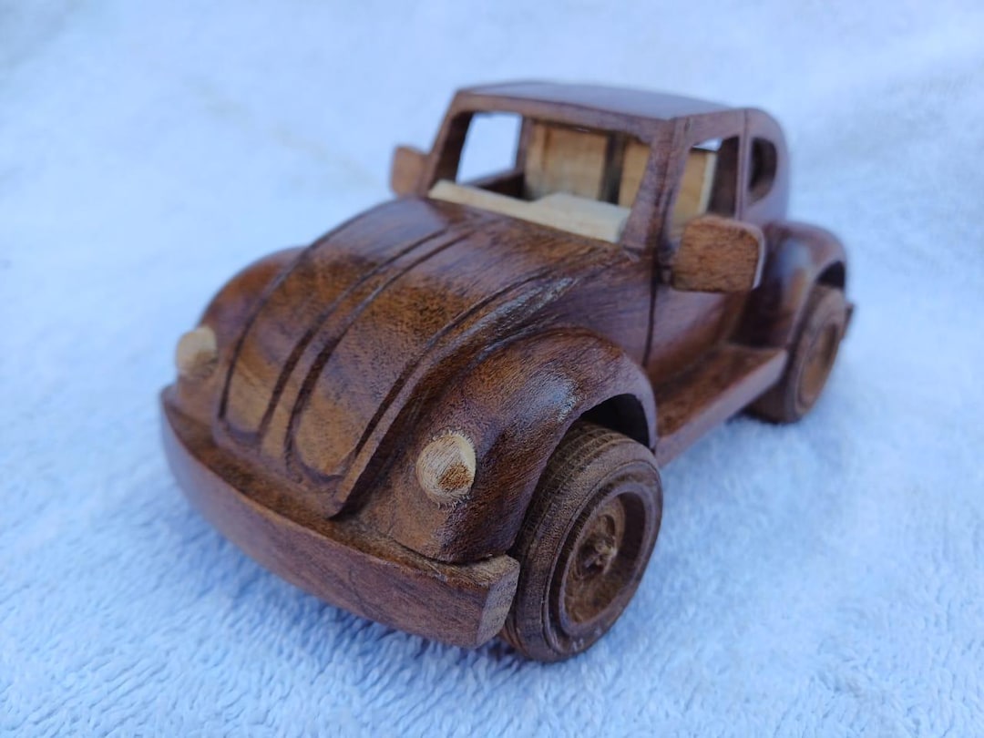 Carving Bundle VW Wooden Beetle & Classic Bus Figurines Wood Art for ...