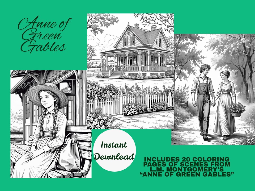 Printable Anne of Green Gables Coloring Pages, 20 Pages, Book Girl ...