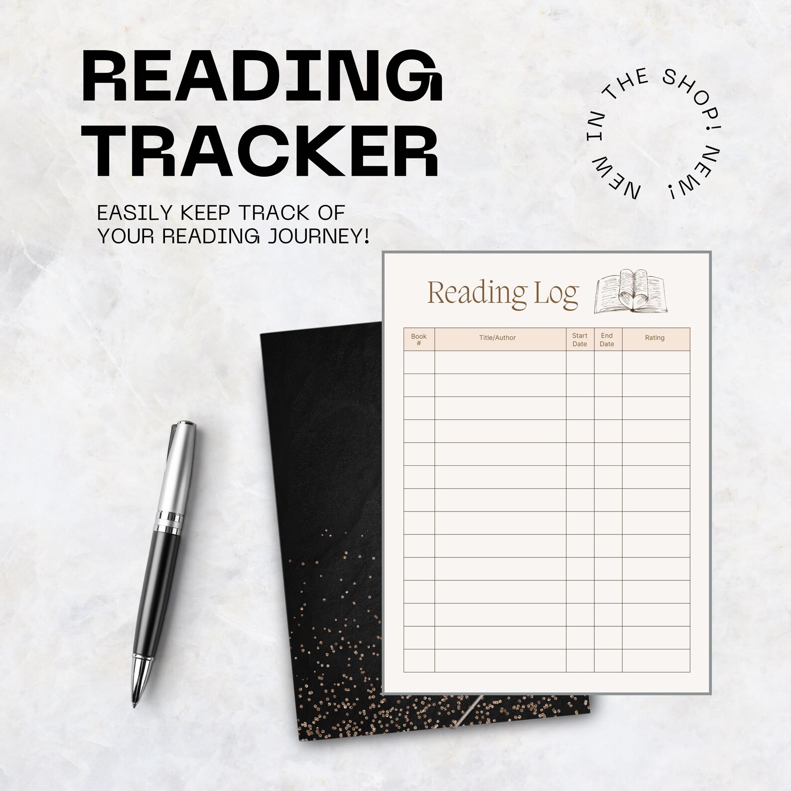 Printable Reading Journal: Book Tracker & Review Pages (PDF Download ...