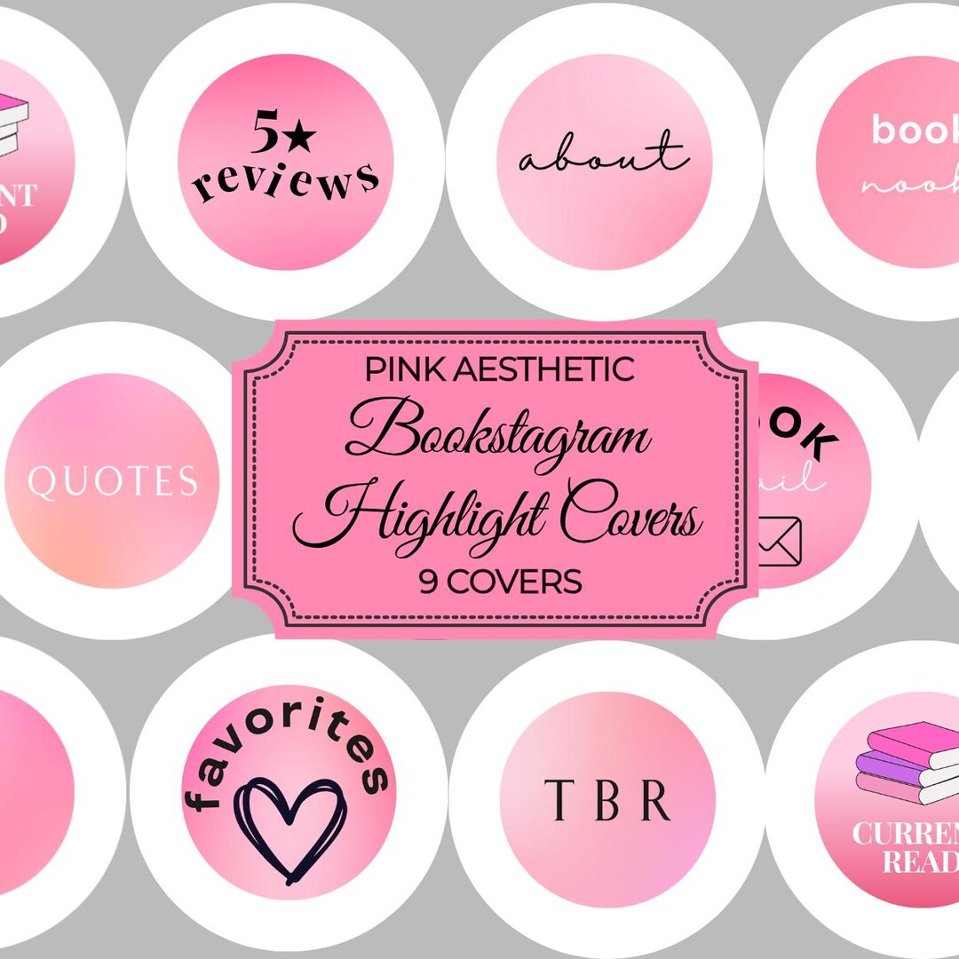 Bookish Pink Instagram Highlight Covers | Set of 9 | Book Lover ...