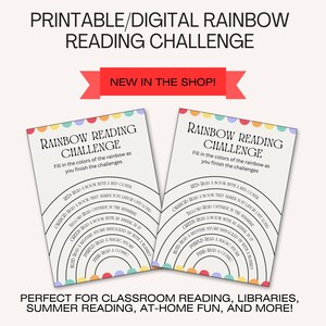 Rainbow Reading Challenge for Kids: Printable Summer Reading Tracker ...