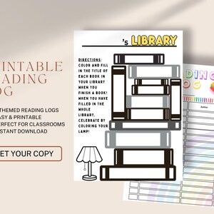 Themed Reading Log for Kids: Classroom Tracker, Printable PDF - Etsy