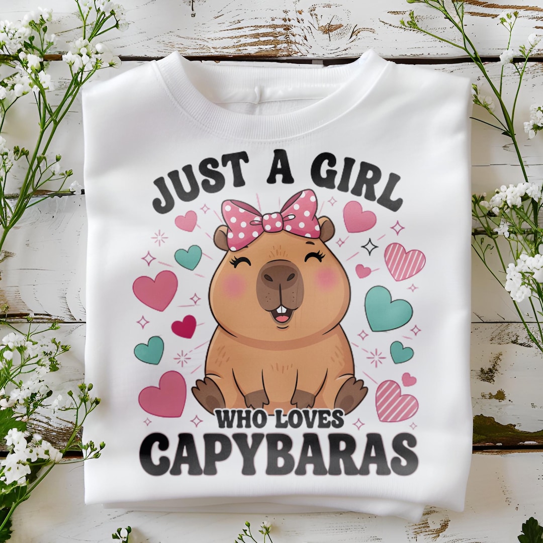 Capybara Girl PNG, Animal Lover Design (digital Download - Etsy