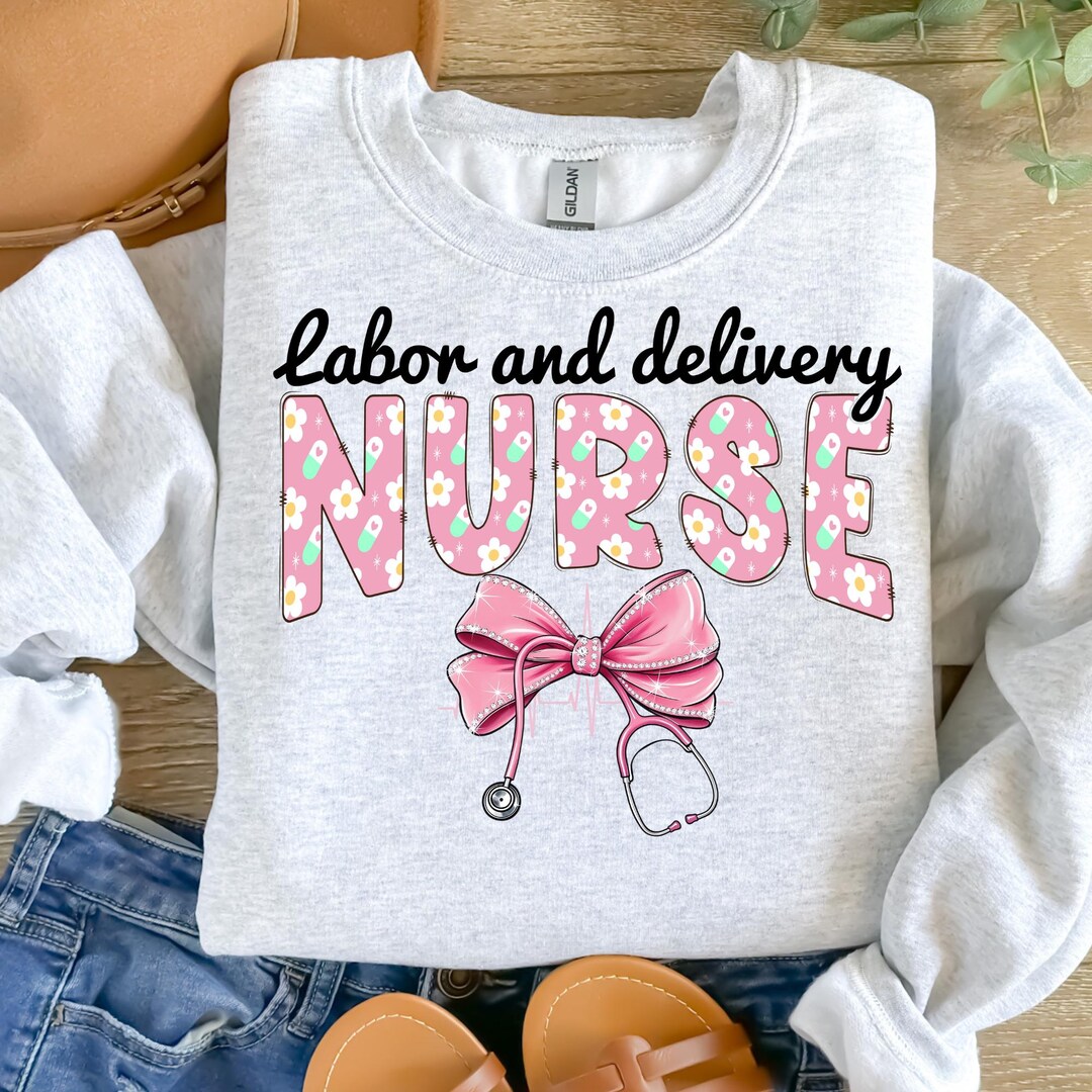 Labor and Delivery Nurse PNG | Pink Floral Nurse Sublimation ...