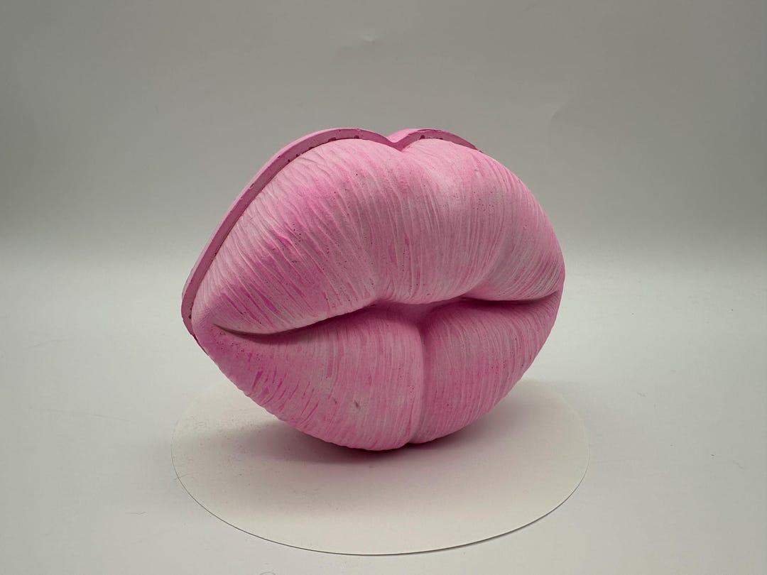 Modern Lip Sculpture Made of Concrete · Hand-cast Stone Figure · Design ...