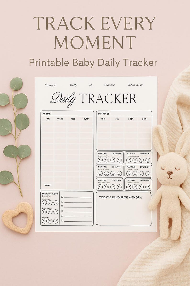 Baby Daily Tracker | Printable Newborn Log | Feeding, Diaper, Sleep ...