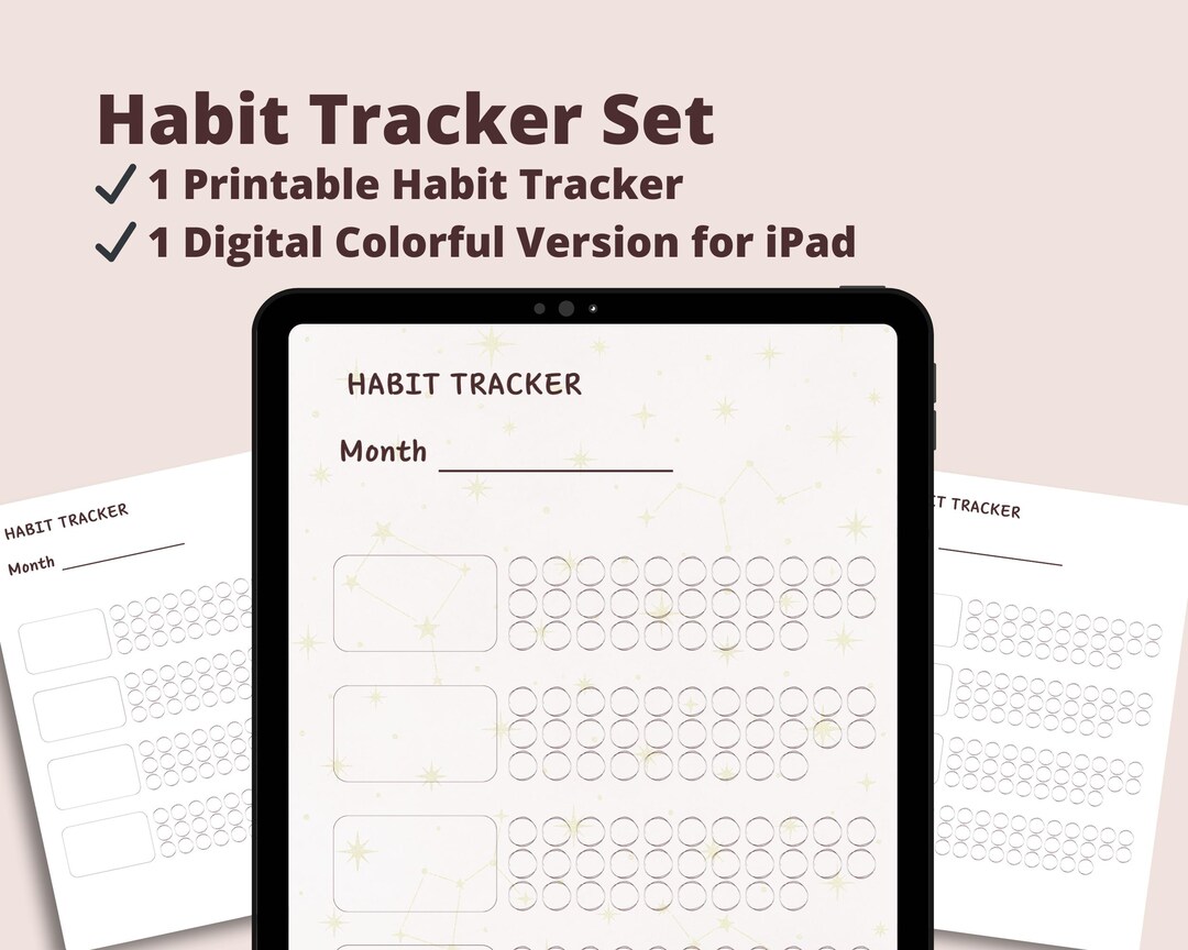 Digital & Printable Habit Tracker Set | A4 PDF | Goodnotes Compatible ...