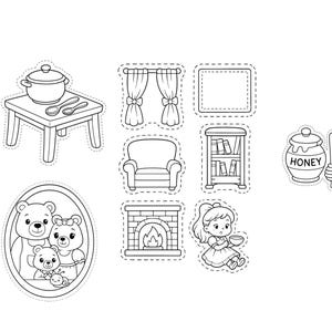 Goldilocks & the Three Bears Printable, Color, Cut, Paste Activity ...