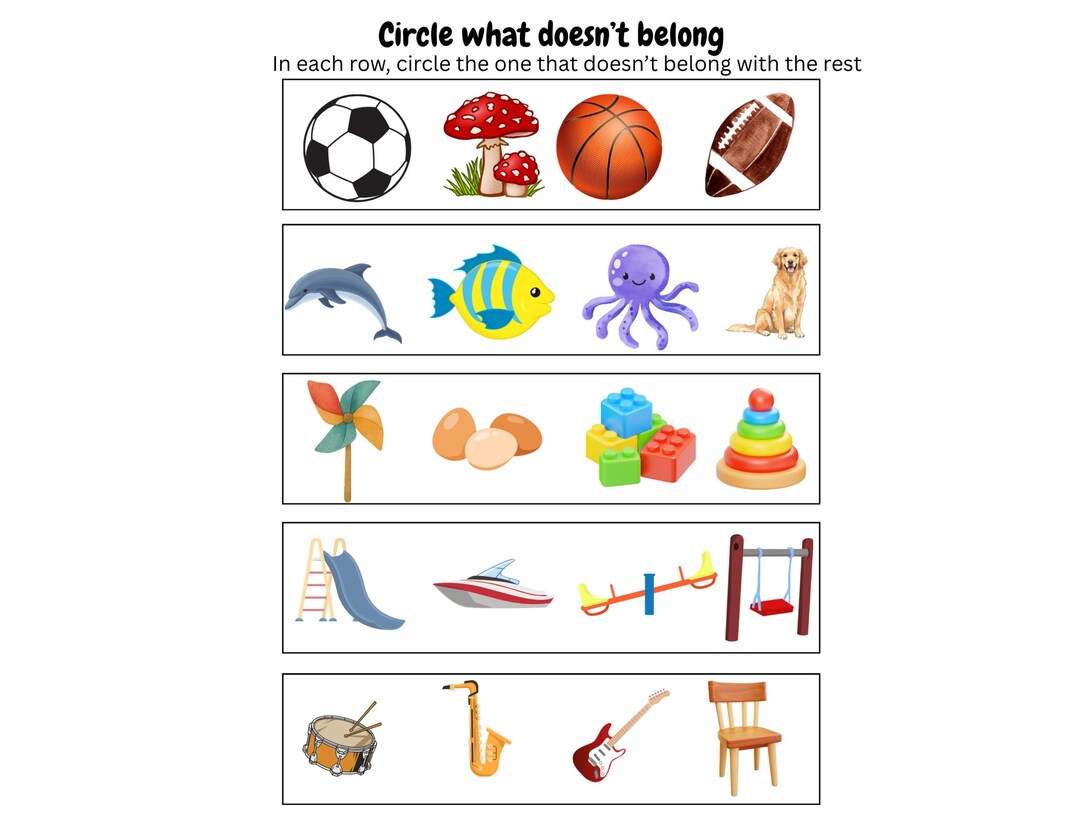 What Doesn't Belong Worksheets for Prek/kindergarten, Pdf, Digital ...