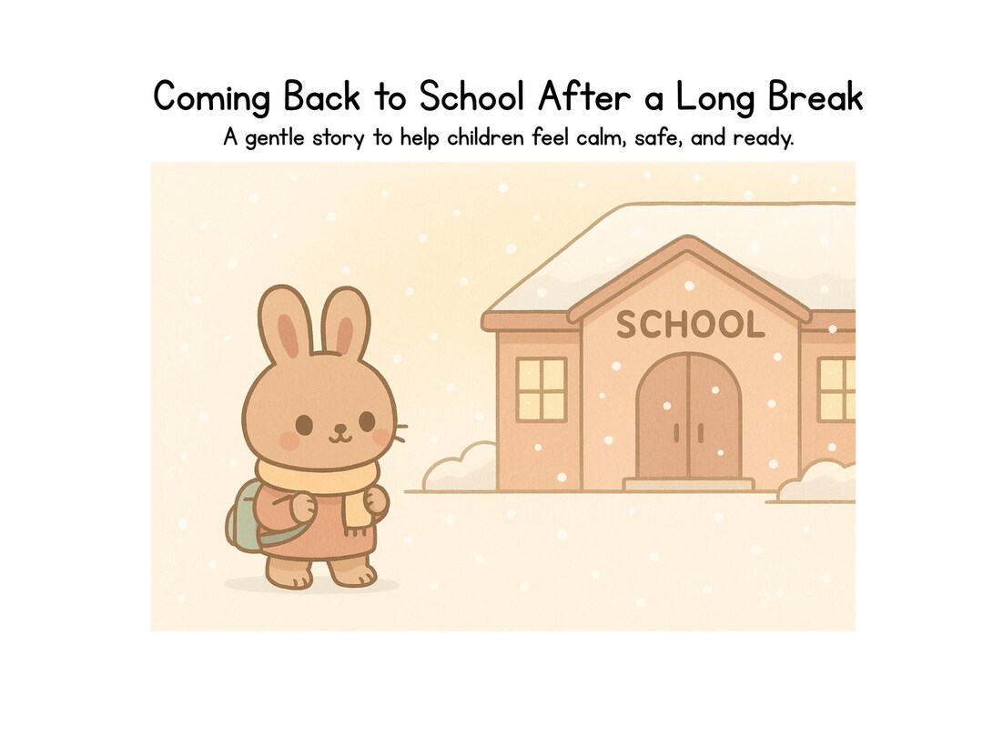 Back to School After Break Social Story | First Week Back SEL | Bunny ...
