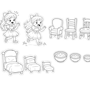 Goldilocks & the Three Bears Printable, Color, Cut, Paste Activity ...