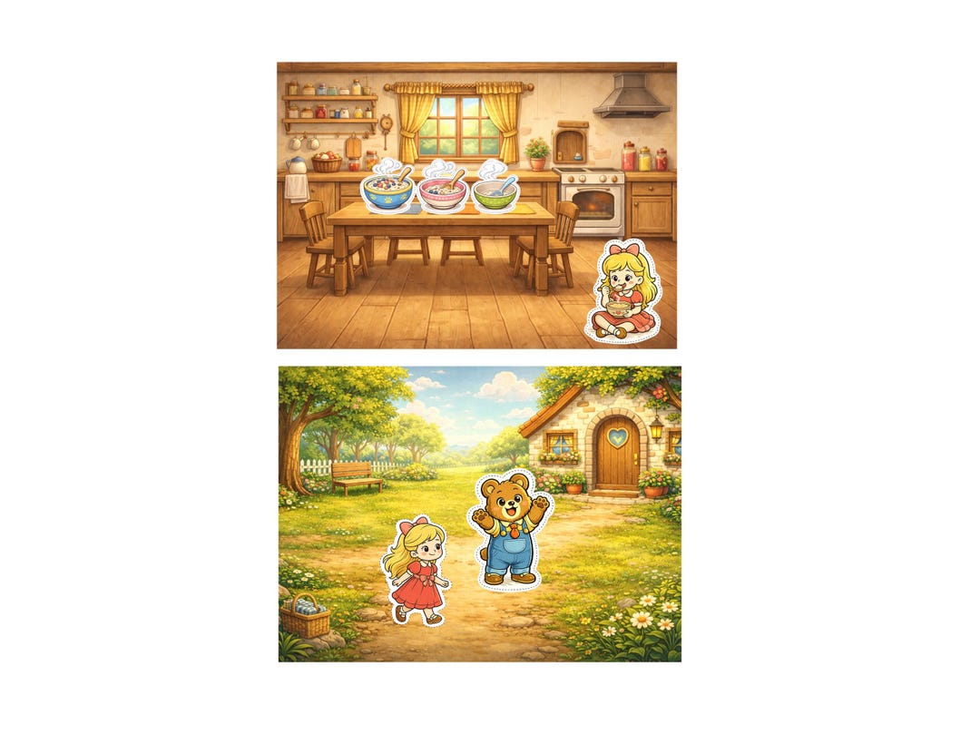 Goldilocks and the Three Bears Storytelling Cutouts | Dramatic Play ...