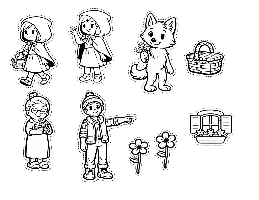Little Red Riding Hood Story Scene | Cut and Paste Activity (PDF ...