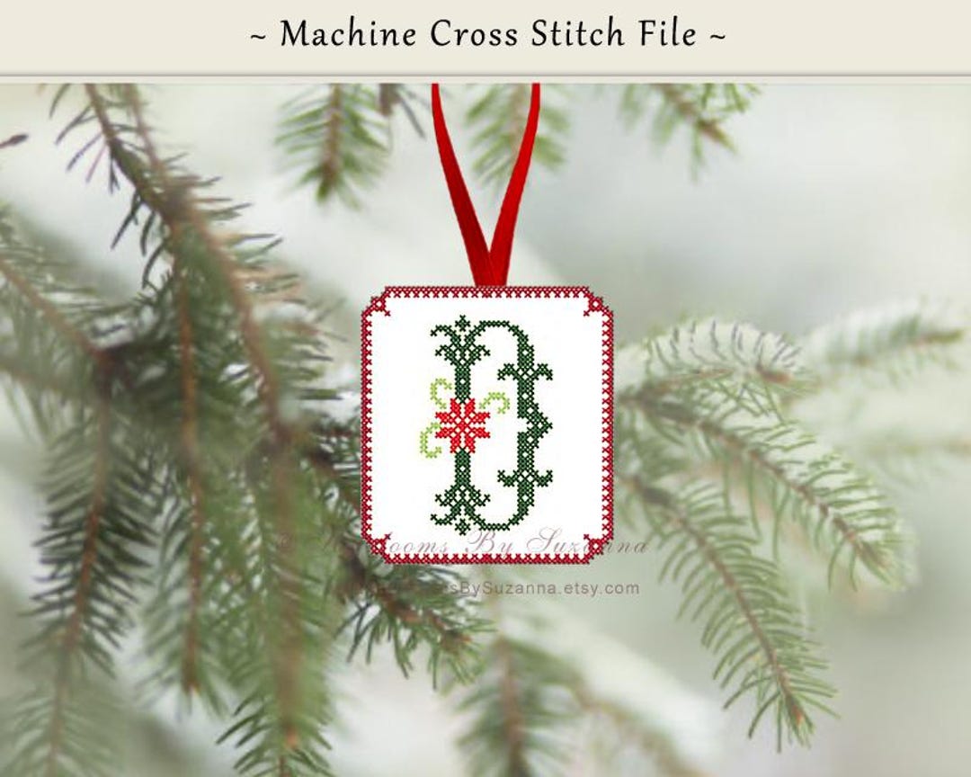 Personalized Christmas Holiday Machine Cross Stitch Ornament Design ...