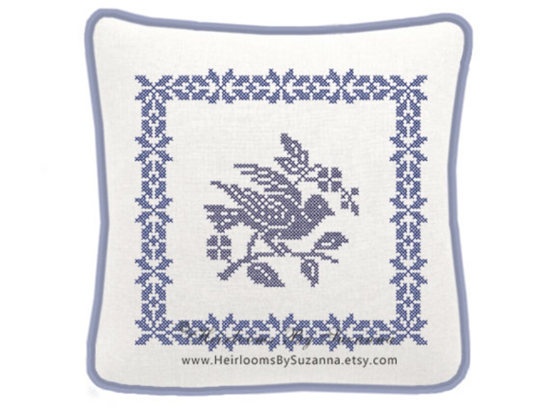 Machine Cross Stitch Bird Design With Frame - Large Machine Embroidery ...