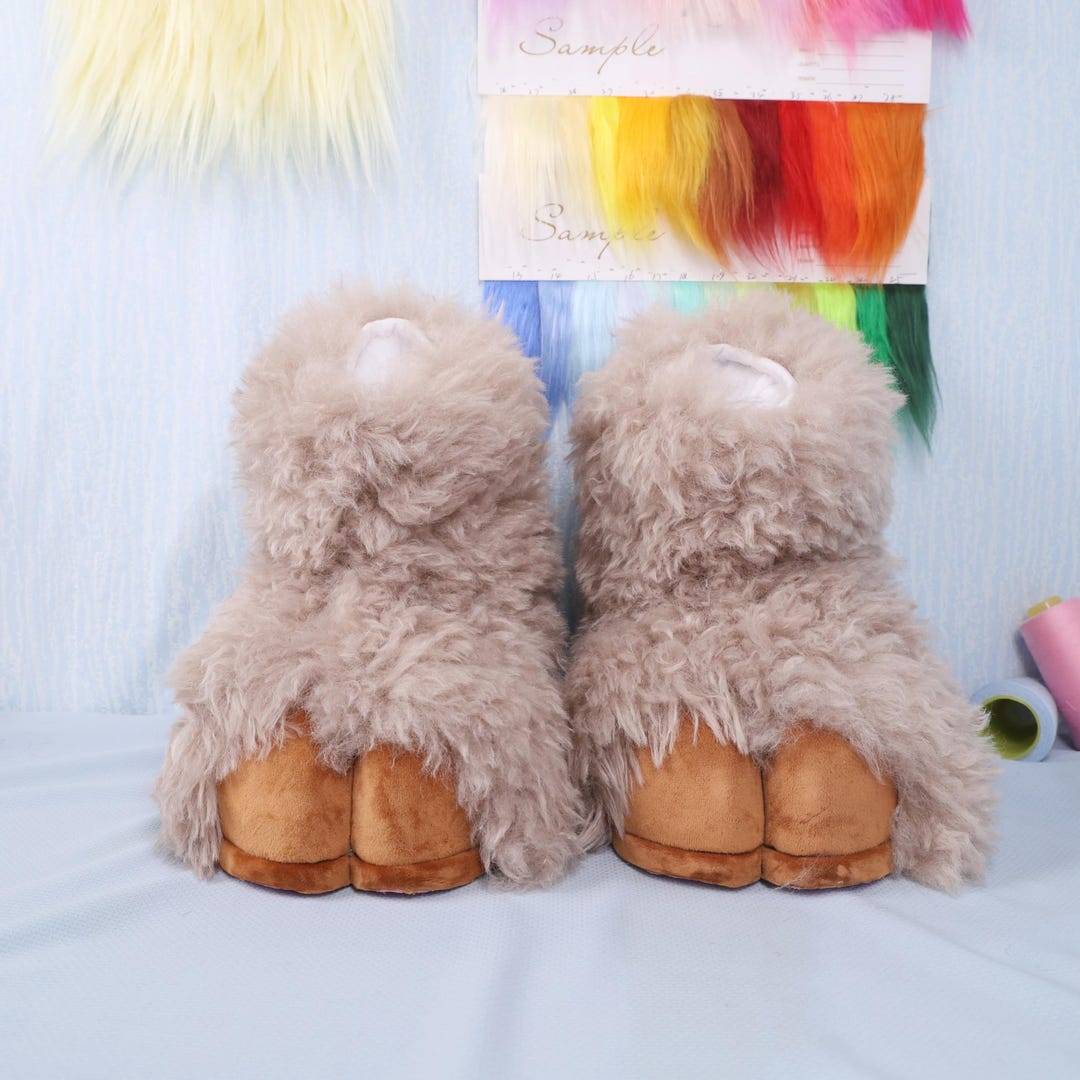 Furry Sheep Hoof Paw Feet Shoe Covers Handmade Digitigrade Boots With ...