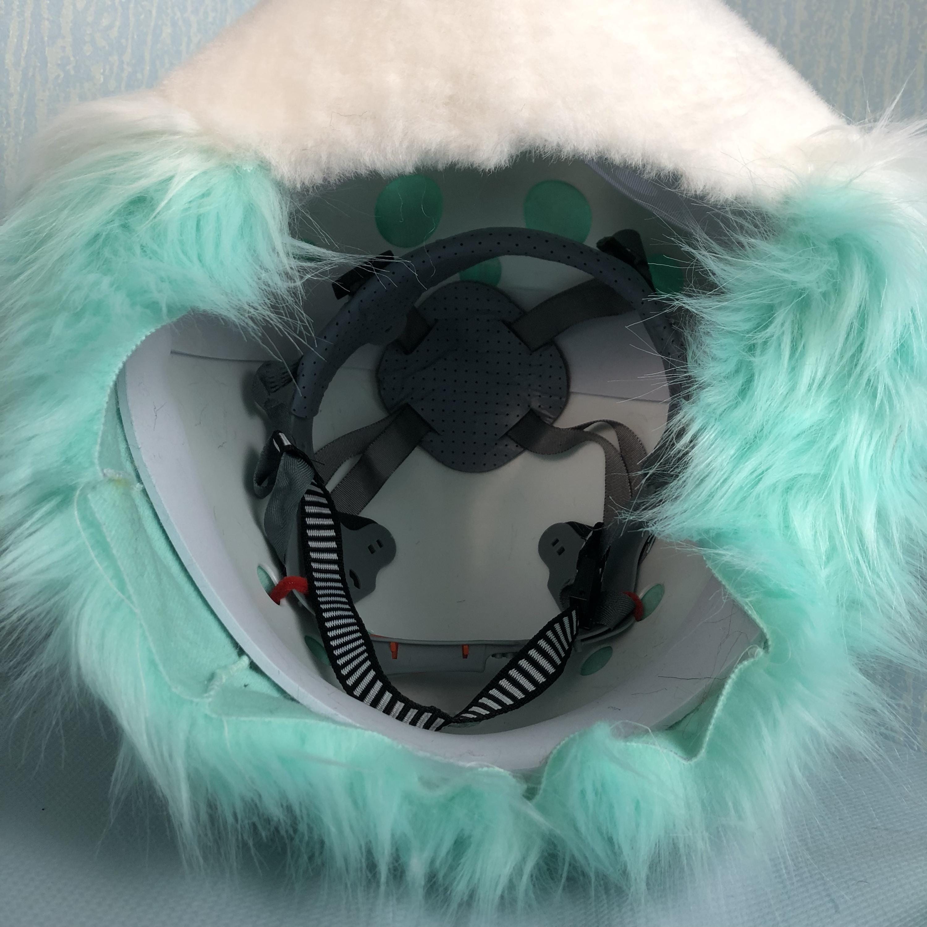 Green Fox Fursuit Head With Matching Paws and Hair Accessories Fluffy ...
