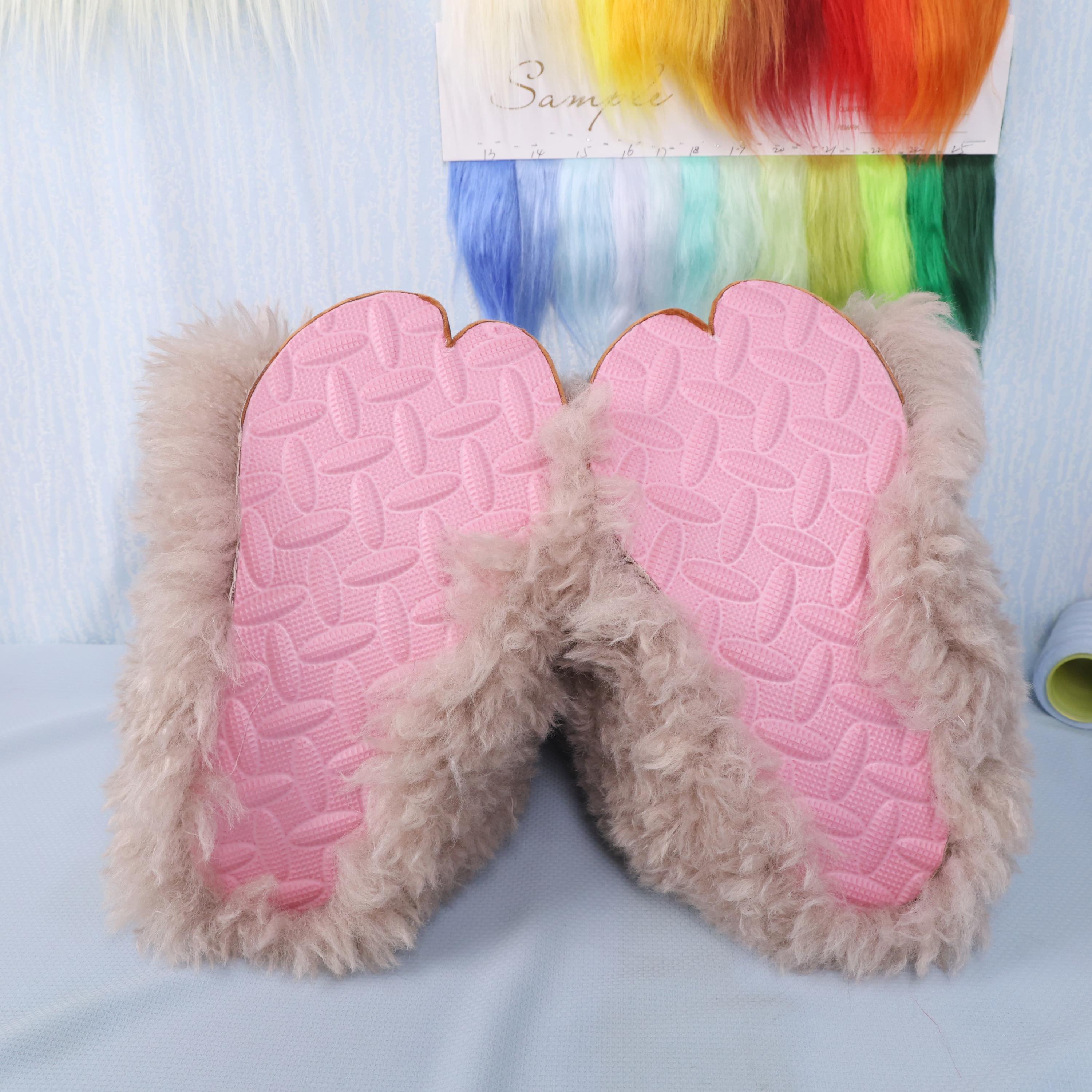 Furry Sheep Hoof Paw Feet Shoe Covers Handmade Digitigrade Boots With ...