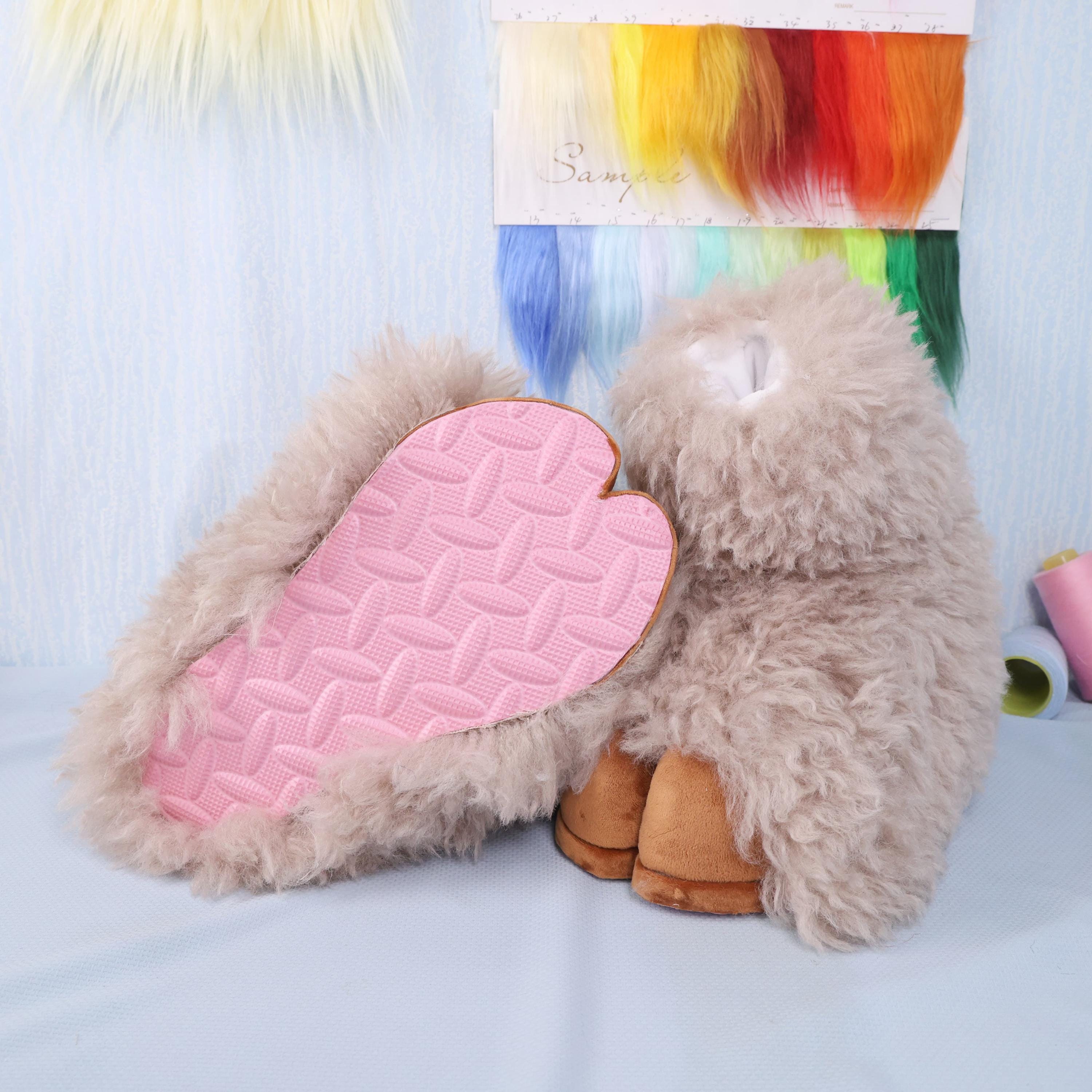 Furry Sheep Hoof Paw Feet Shoe Covers Handmade Digitigrade Boots With ...