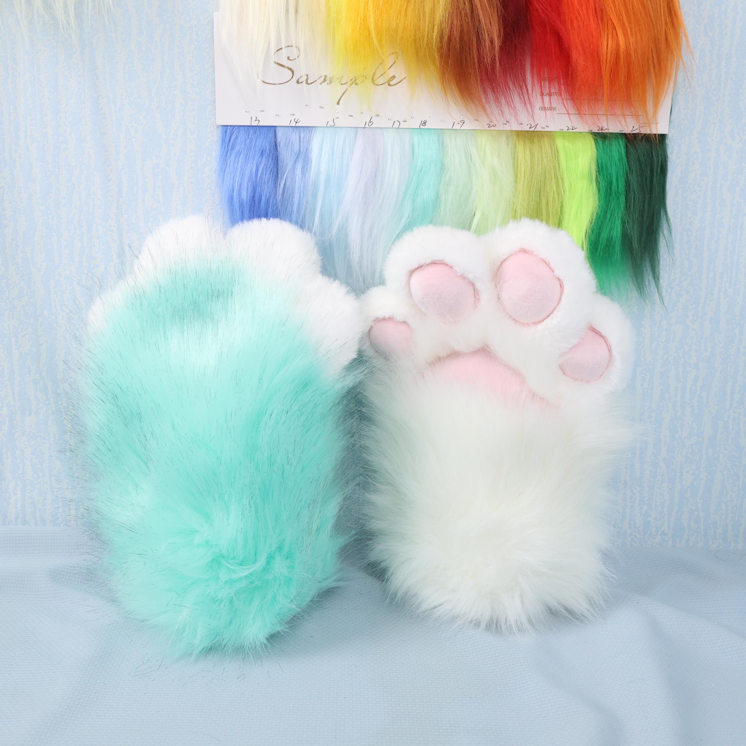 Pastel Bunny Fursuit Head Star Braids Handmade Fluffy Drop Ear Rabbit ...