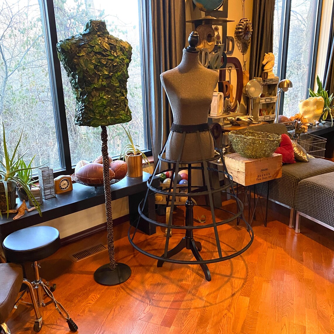 Art Mannequin Gothic Dress Form Bust Form Hand Covered Full Sized ...