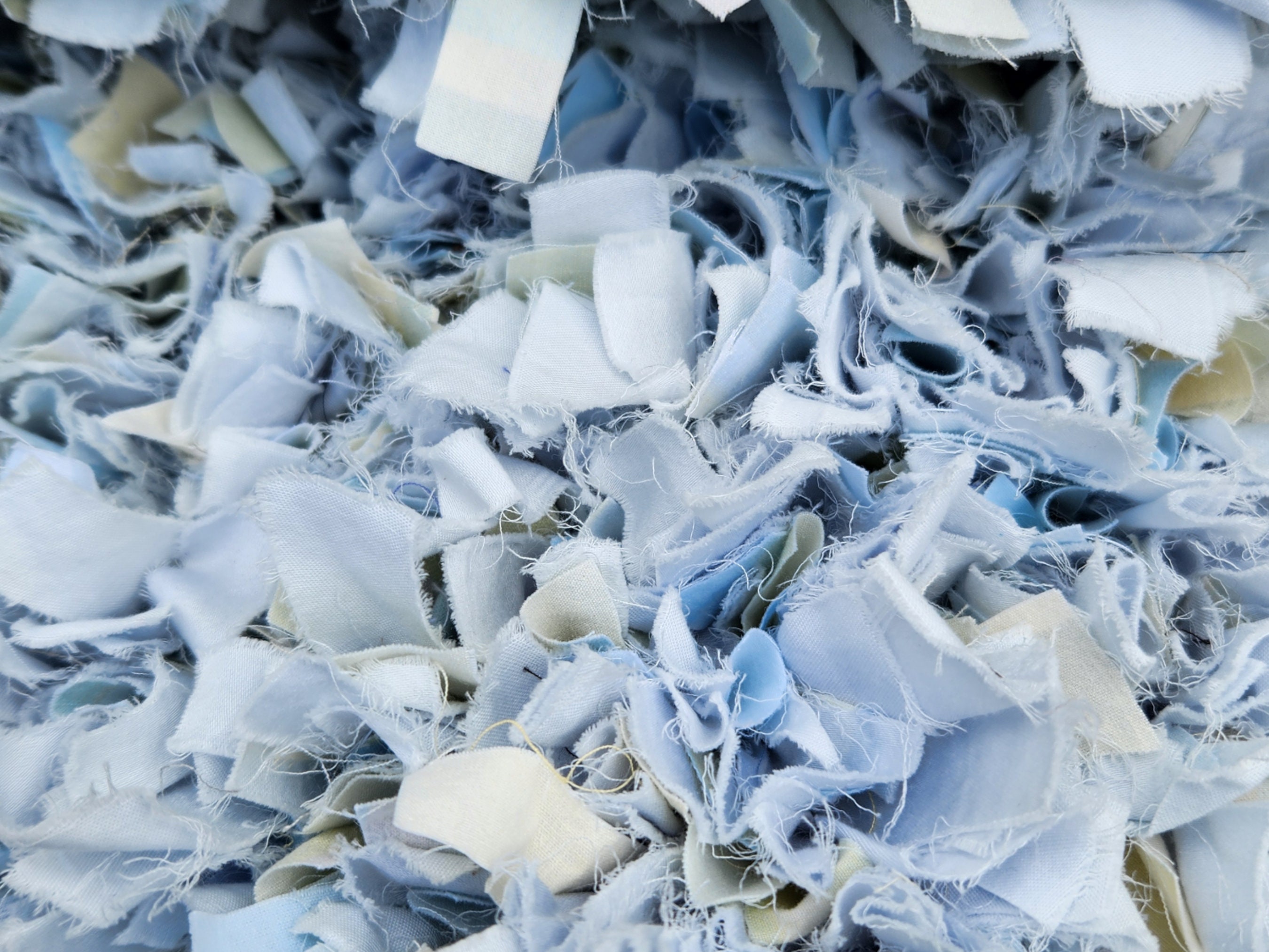 Handmade Washable Cotton Shag Rag Rug, Cozy Blue Rectangle Rag Rug - Etsy