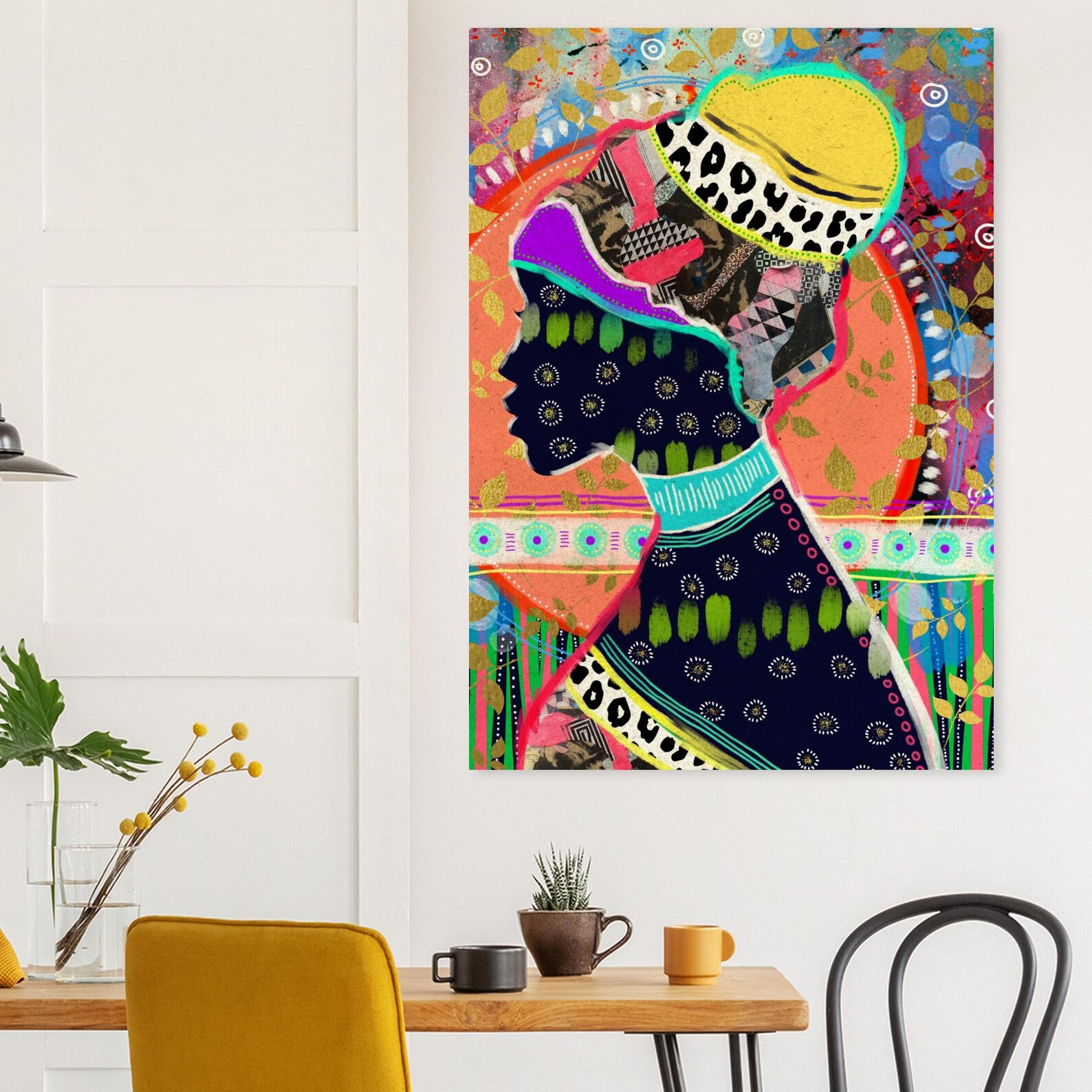 African Vibes Unique Wall Art Digital Print, Colorful Eclectic Bohemian ...