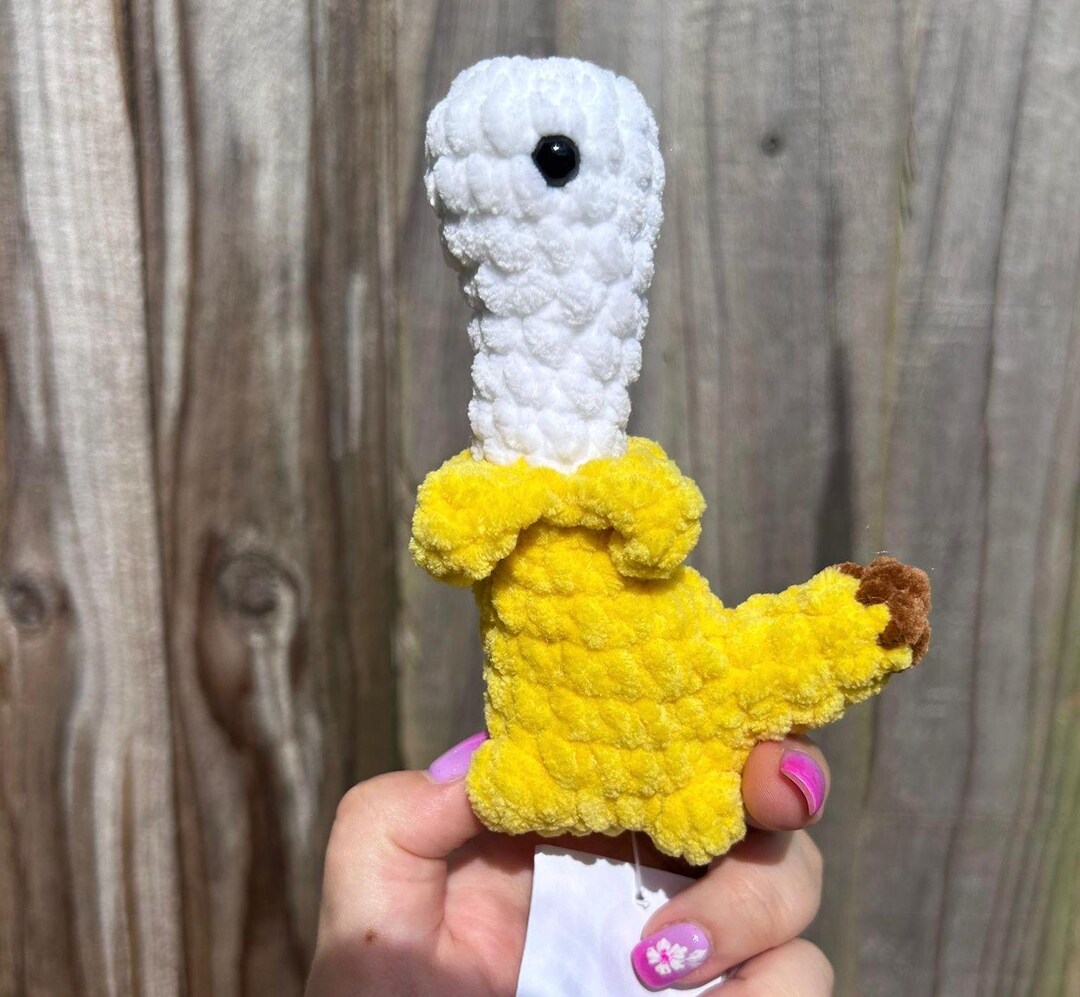 Crochet Bananasaurus Dinosaur Plushie: Handmade Amigurumi Dino Toy - Etsy