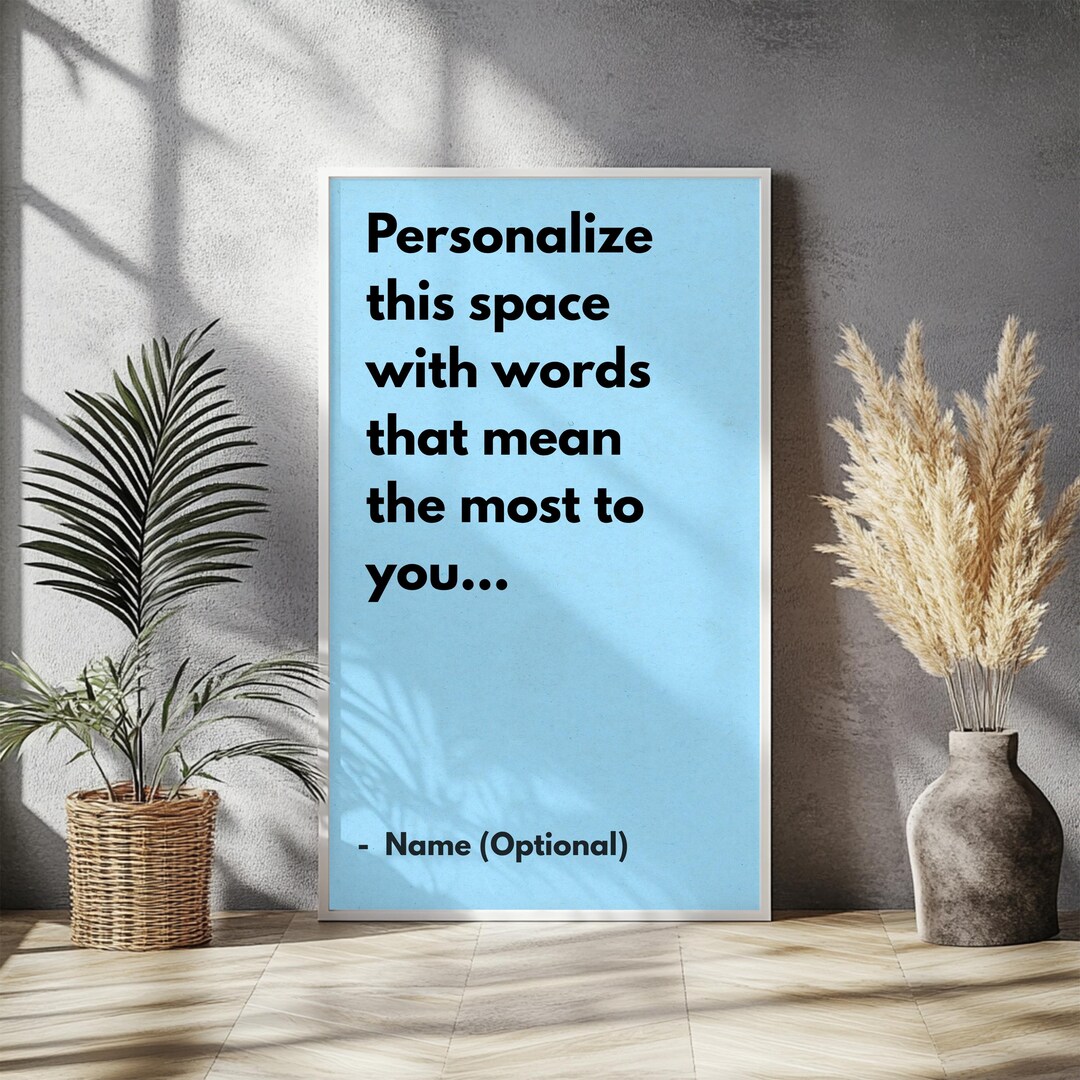 Custom Quote Canvas Print, Personalized Text Wall Art With Your Words ...
