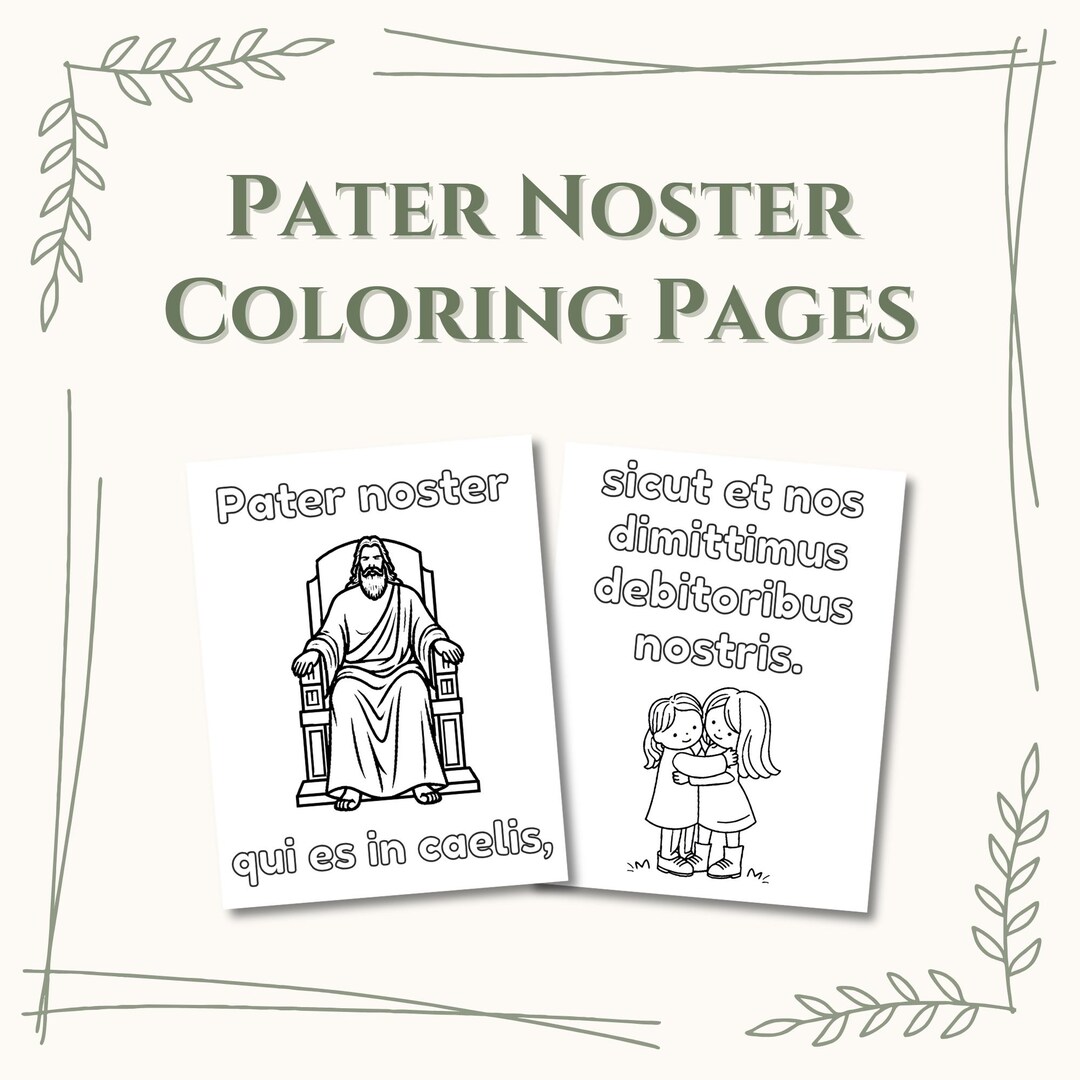 Pater Noster Worksheet Latin Catholic Coloring Page Latin Prayer ...