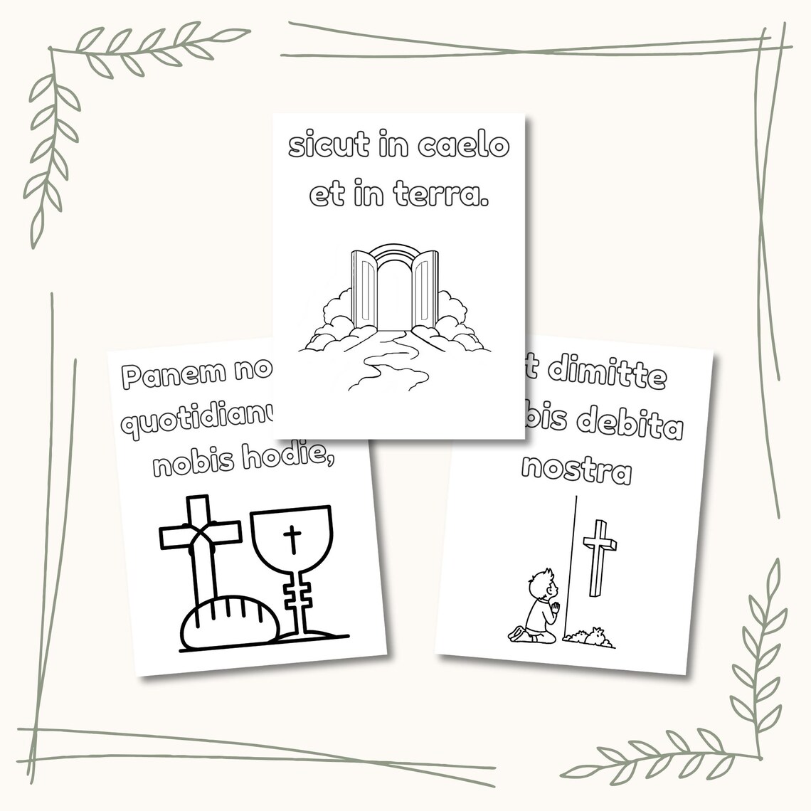 Pater Noster Worksheet Latin Catholic Coloring Page Latin Prayer ...