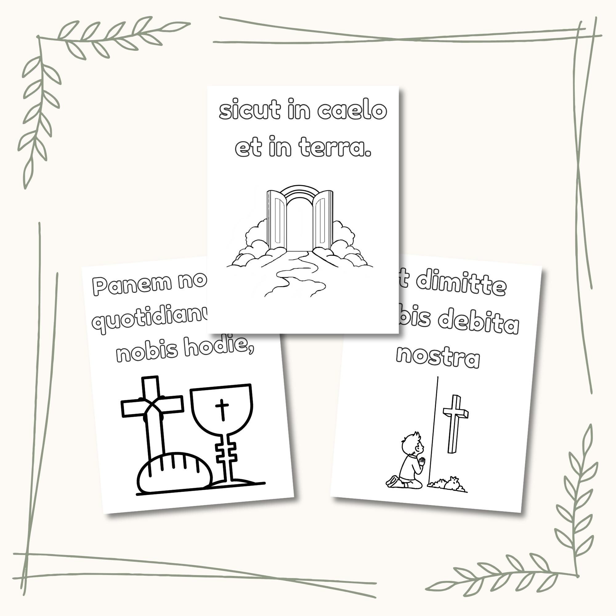 Pater Noster Worksheet Latin Catholic Coloring Page Latin Prayer ...