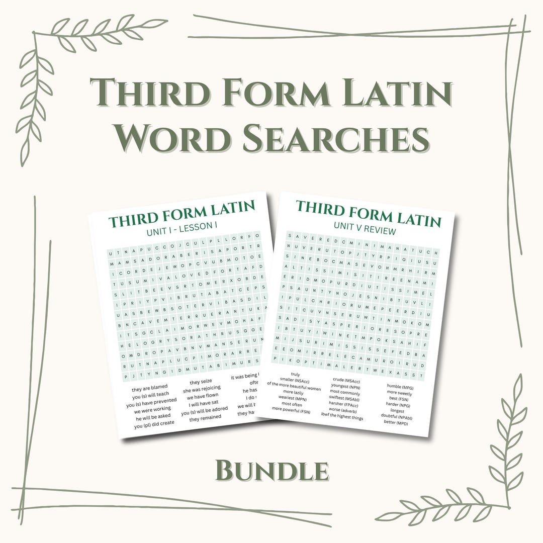Latin Word Searches Third Form Latin Worksheet Latin Homeschool ...