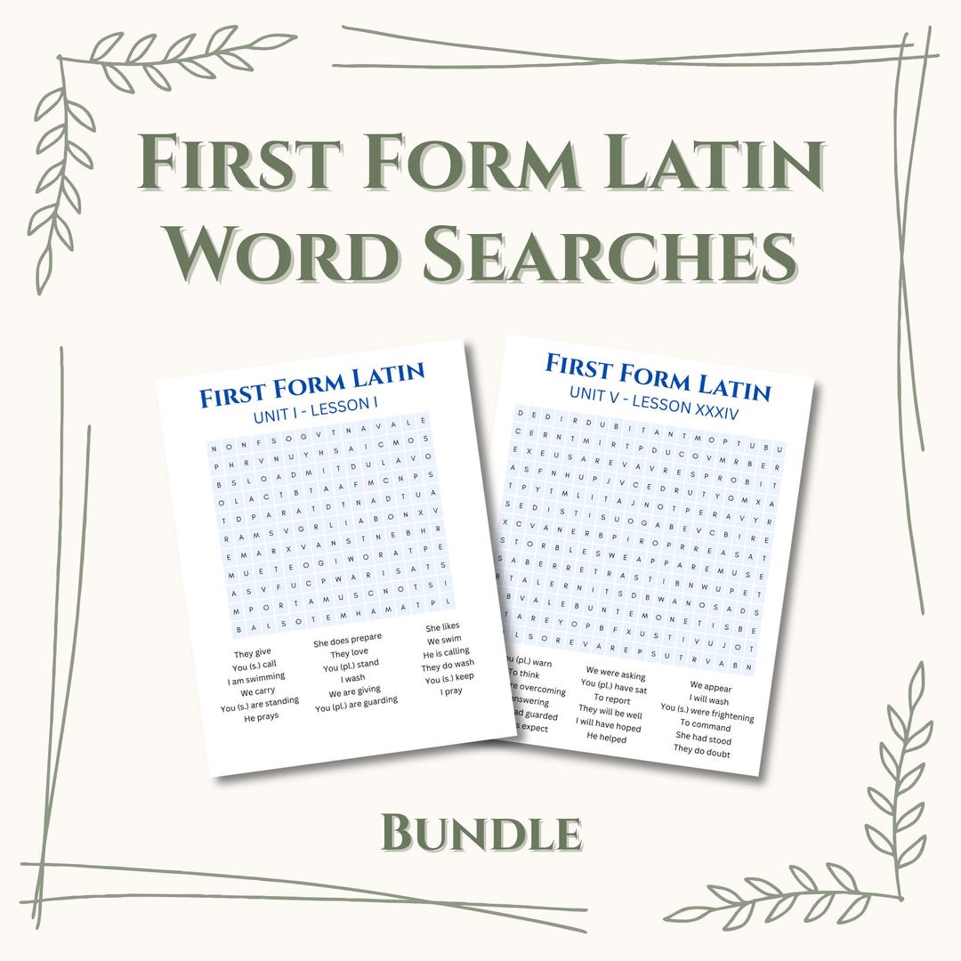 Latin Word Searches First Form Latin Worksheet Latin Homeschool ...