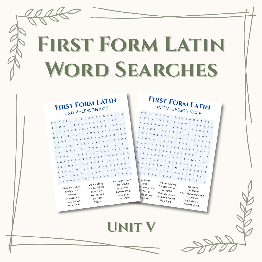 Latin Word Searches First Form Latin Worksheet Latin Homeschool ...