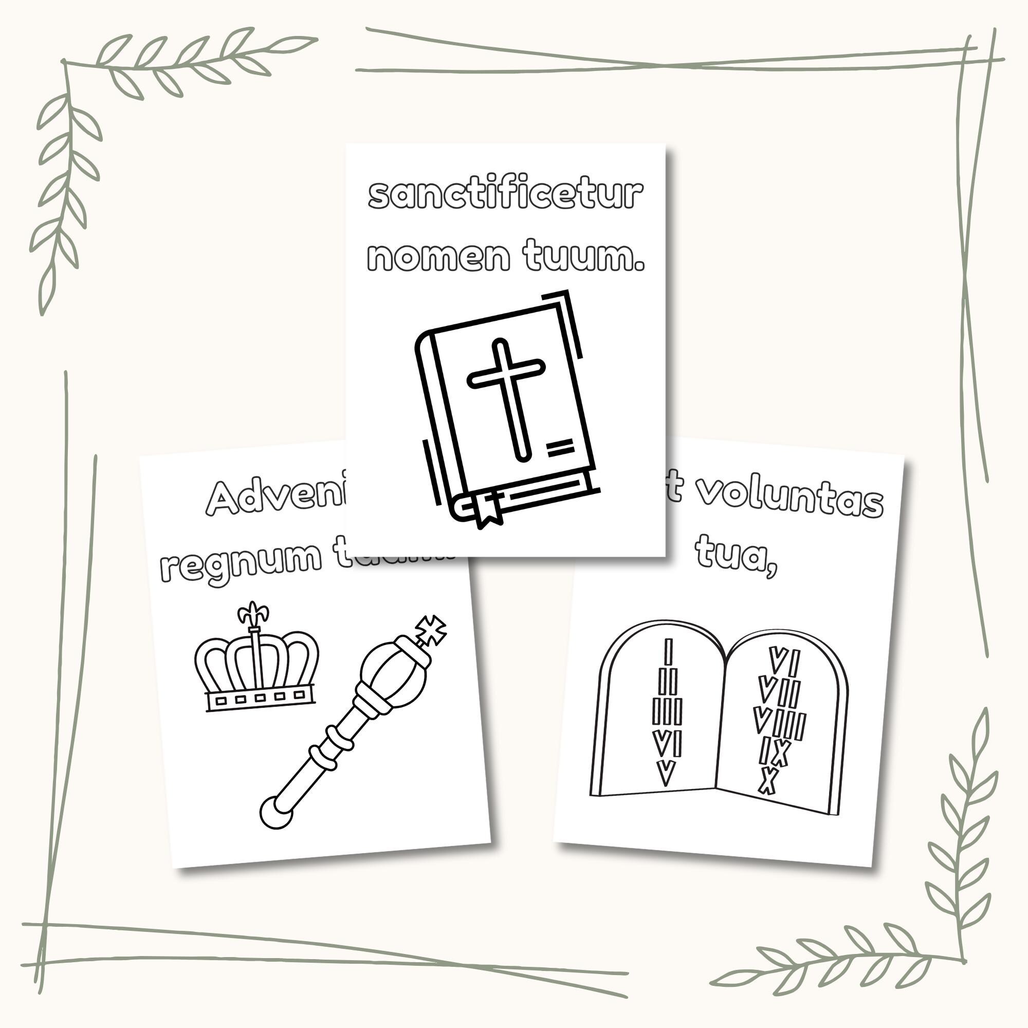 Pater Noster Worksheet Latin Catholic Coloring Page Latin Prayer ...