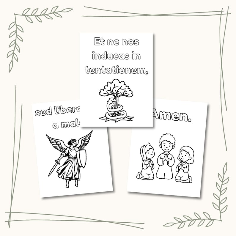 Pater Noster Worksheet Latin Catholic Coloring Page Latin Prayer ...