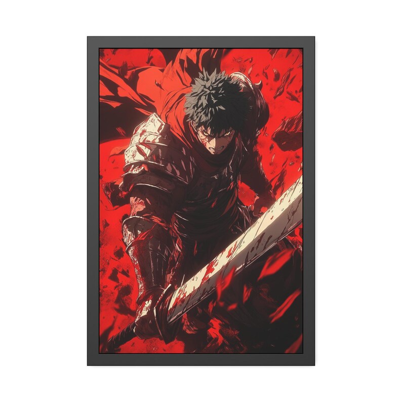 Berserk Guts Anime Inspired Poster With Frame, Printed Poster, Home ...