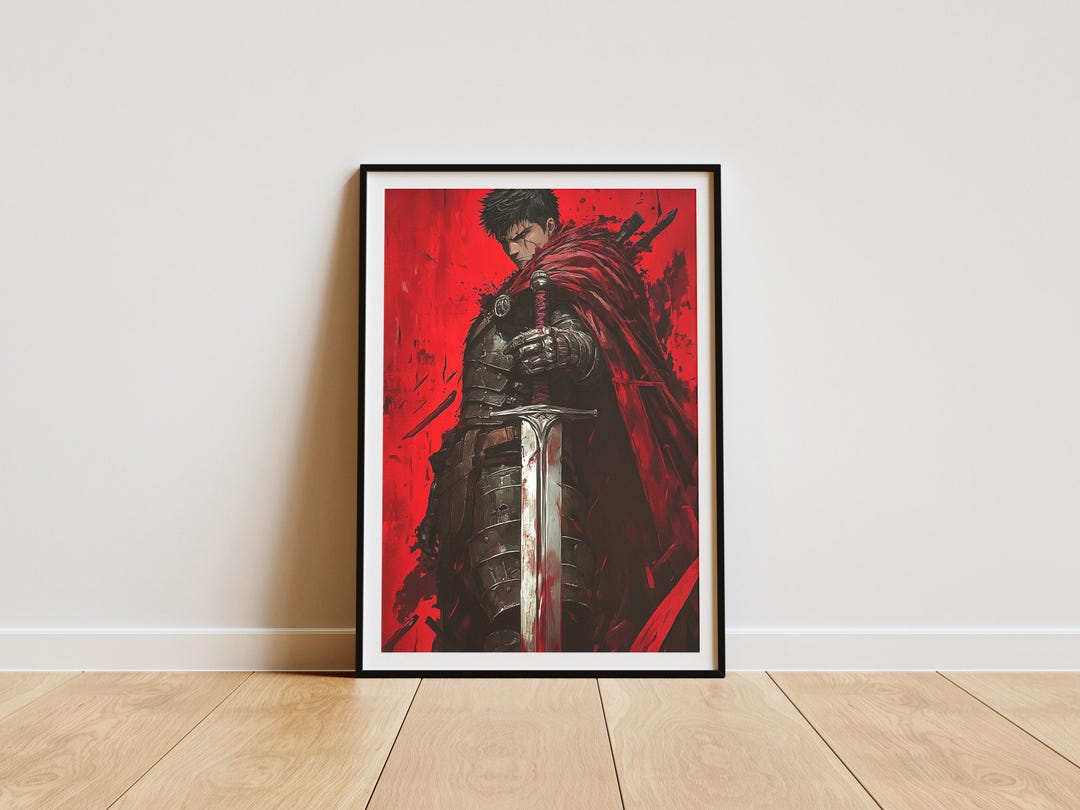 Berserk Guts Anime Inspired Poster With Frame, Printed Poster, Home ...