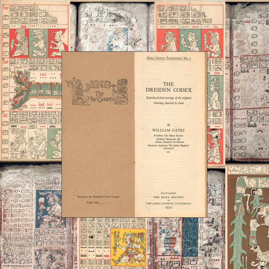 Mayan Manuscript Facsimile Bundle - Dresden Codex (13th Century ...